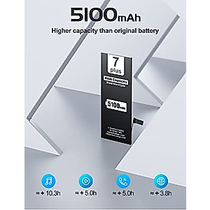 （5100mAh） Battery for iPhone 7 Plus(2022 New Version), (Model:A1661, A1784, A1785) High Capacity Than Others Replacement Battery with Complete Repair Tool Kit and Instructions .b