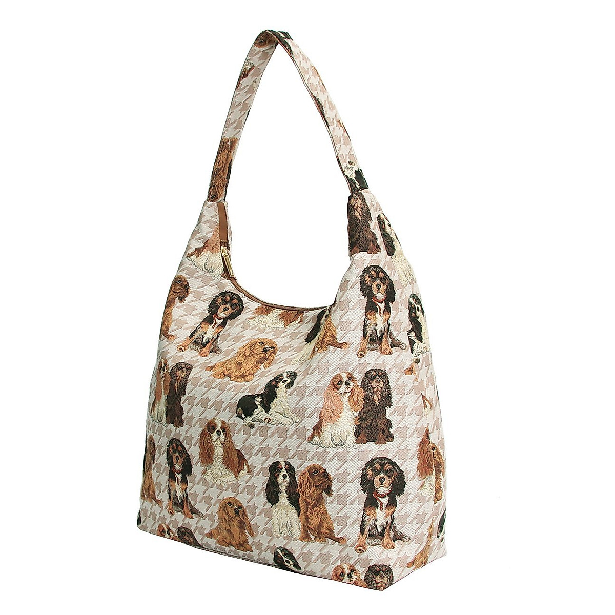 Signare Tapestry Hobo Shoulder bag Slouch Purse For Women with Cavalier King Charles Spaniel Dog Design (HOBO-KGCS)
