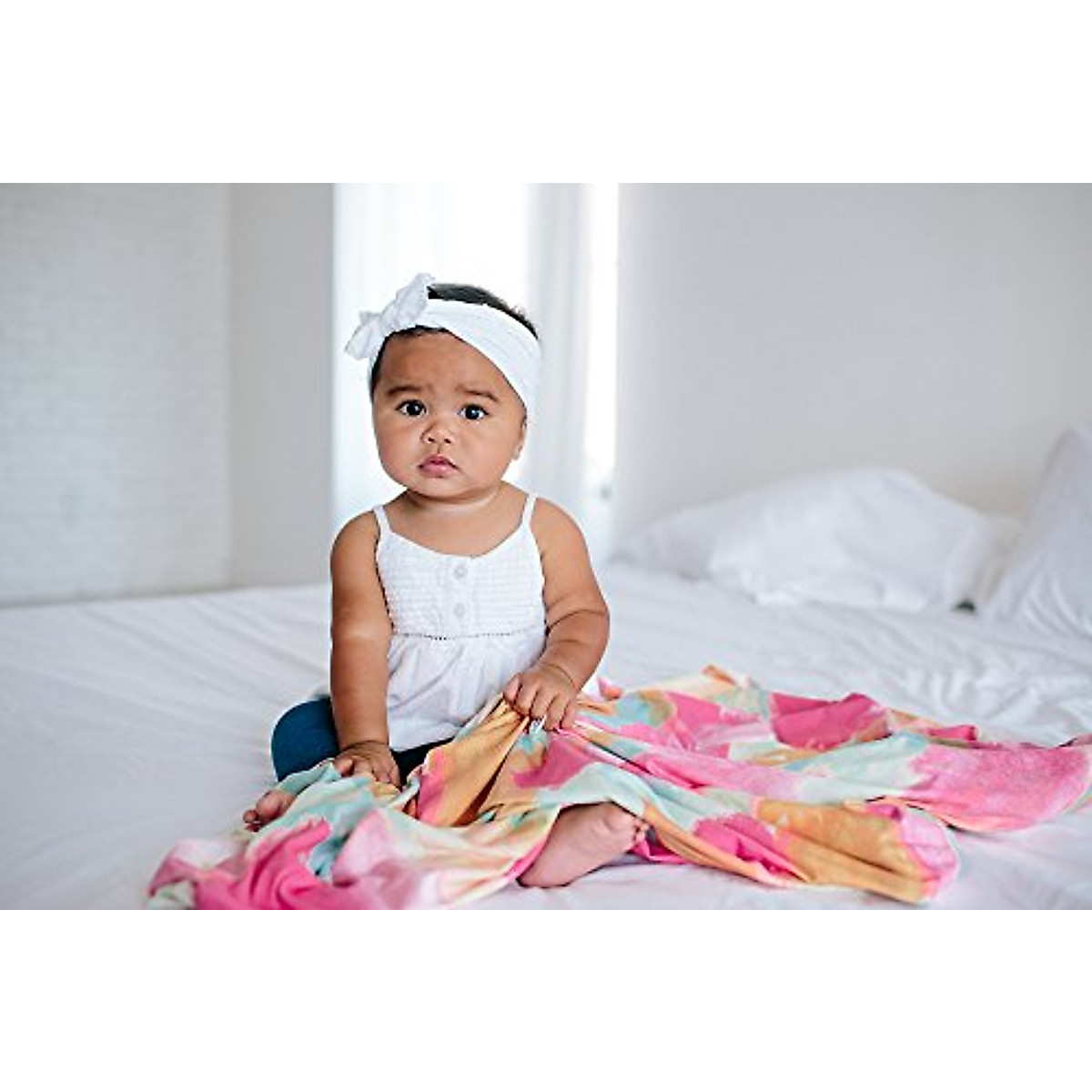 Copper Pearl Large Premium Knit Baby Swaddle Receiving Blanket Monet