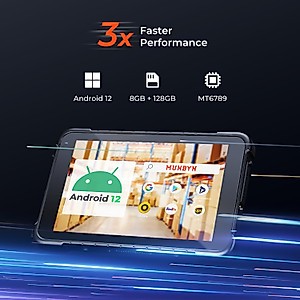MUNBYN 2024 New Barcode Scanner Tablet, Android 12 8GB+128GB Barcode Tablet, 8" Equip with Zebra SE4710 and Android Barcode Scanner with Pistol, Android 11 Equip with Zebra SE4710 Scanner