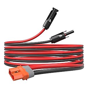 WININMETA 10Ft 12AWG Solar Power Charge Extension Cable to XT60i Solar Connector to XT60i Adapter Cable for Solar Panel to LiFePO4 Battery RV Portable Power Station Solar Generator DC500V 30A