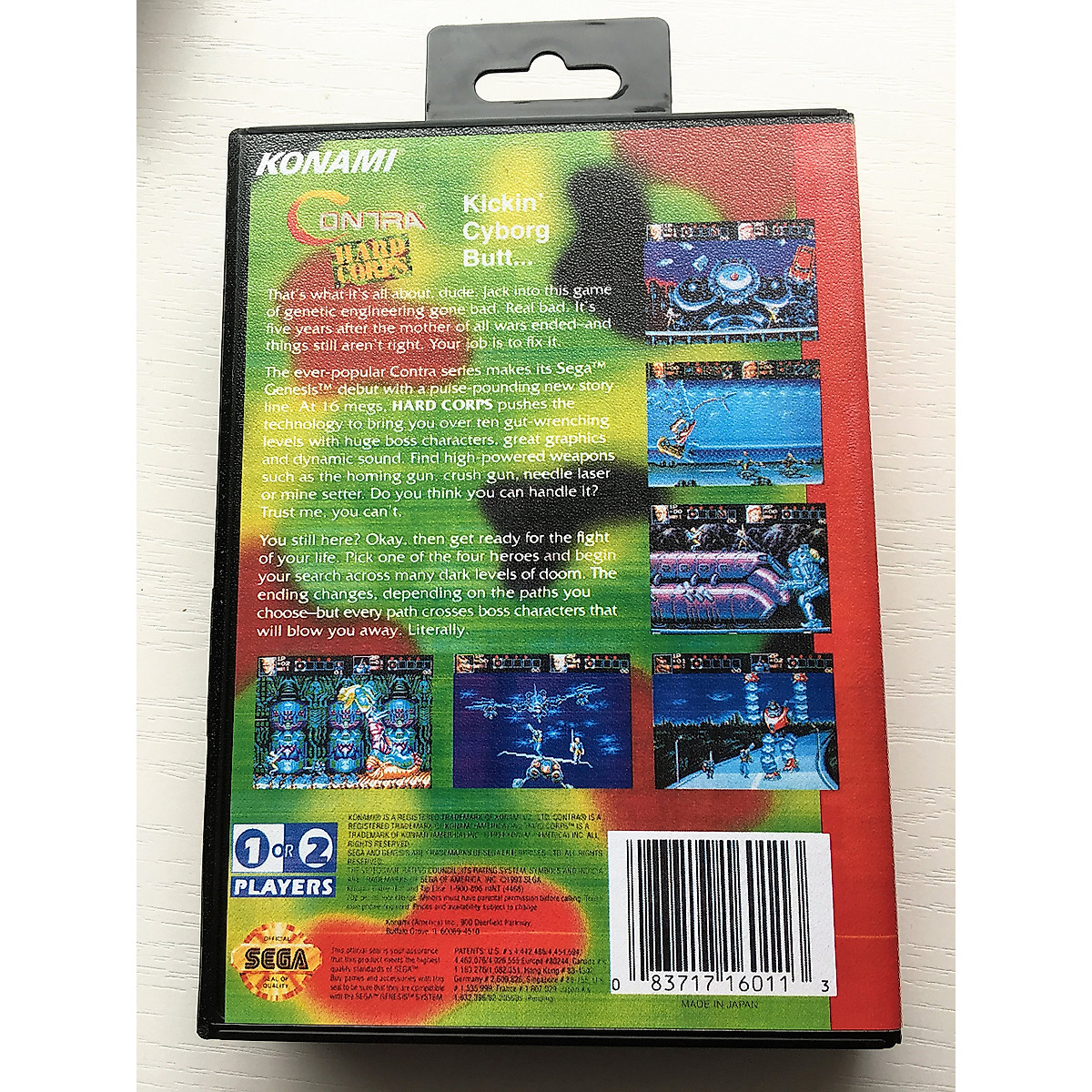 Contra: Hard Corps Enhanced Edition (Sega Genesis / Megadrive) - Reproduction Cartridge with Clamshell Case and Manual