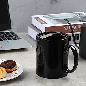 Smilatte 20 OZ Extra Large Ceramic Coffee Mug, M017 Classic Porcelain Boss Super Big Tea Cup with Handle for Office and Home, Black