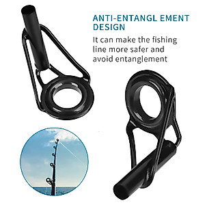 Hifisher Fishing Rod Tip Repair Kit: 40pcs 8 Sizes Top Guides,1oz Epoxy Resin, Brush, Measure Cup, Fishing Rod Guides Replacement kit, Stainless Steel Ceramic Ring Guide Tips