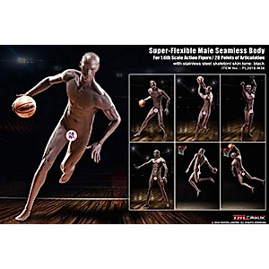TBleague Phicen 1/6 Scale Basketball Player Body Male Seamless Action Figures Body 12 inch Super Flexible Male Figure Dolls for Arts/Drawings/Photography (M36B)