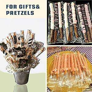 Voikinfo 100 pcs 3" x 6" Long Clear Resealable Cellophane Bags Self Sealing Treat Bags Cookie Bags with Adhesive Flap Gift Wrap Poly Bags Plastic Packaging 1.4 mil