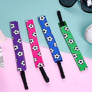 8Pcs Soccer Headbands for Girls Women Elastic Soccer Hairband Non-Slip Adjustable Football Headband Sports Hair Accessories, 8 Colors