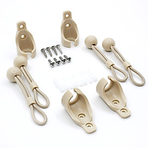 Universal Bungee Kit for Sun Shades Blackout Roller up Blinds (Dark Beige, Bungee kit 2 Pack)