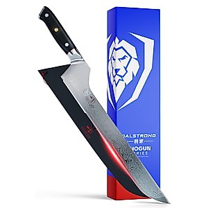 Dalstrong Slicing Knife - Offset Blade Carving Knife - 12 inch - Shogun Series ELITE - Japanese AUS-10V Super Steel Kitchen Knife - G10 - Damascus - Vacuum Treated - Sheath - Bread Knife, Meat Slicer