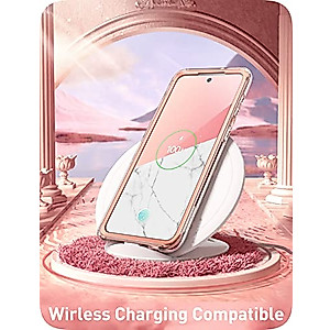 i-Blason Glitter Case for Samsung Galaxy S22 (6.1 Inch) 5G Mobile Phone Case Bumper Case 360 Degree Protective Case Glossy Cover [Cosmo] with Integrated Screen Protector 2022 Edition (Marble)