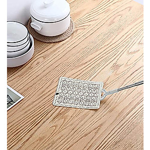 Aracoware 2 PCS Large Extendable Fly Swatter Flyswatter PE Plastic Head Telescopic Stainless Steel Handle Fly Flapper Strong Flexible Manual Swat Set for Spiders Mosquito Insects Bugs