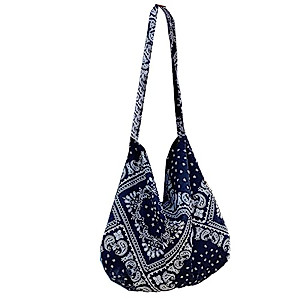 Bohemia Canvas Tote Bag For Women Retro Large Size Canvas Shoulder Bag Hobo Crossbody Handbag Casual Tote For Shopping And Travel