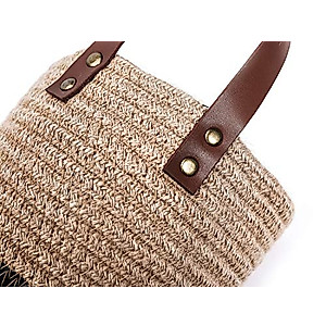 ZFRXZ Wall Hanging Basket - 6.3" x 7" Small Cotton Rope Baskets with Handle Storage Bins for Door Closet- Woven Basket Organizer for Flower Plants, Towels,Toys (Jute & Black)