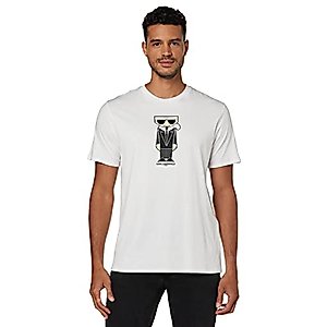 Karl Lagerfeld Paris mens Kocktail Karl Short Sleeve Crew Neck T-shirt T Shirt, White, Large US