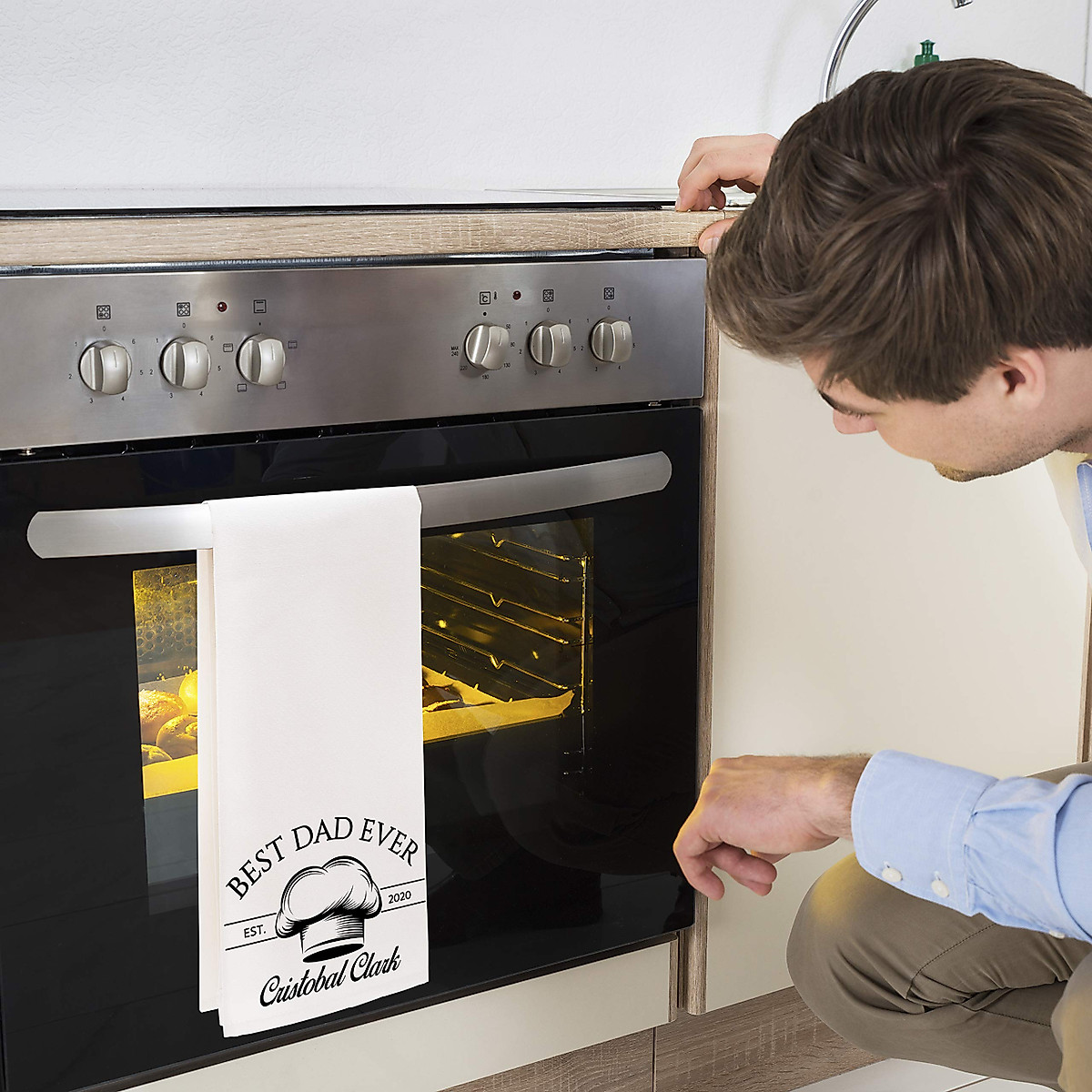 People People Personalized Kitchen Décor Tea Towel,Dish Cloth,Flour Sack for Housewarming,Wedding,Mother's Day,Grandma,Home Décor Gift,Thanksgiving,Gifts for Chef Daddy Mommy,Customize Initial,20x30