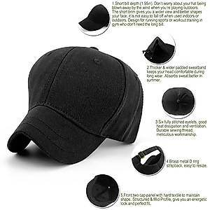Rayna Fashion mens Structured Short Bill Plain Brim Trucker Baseball Dad Cap, Black, X-Large
