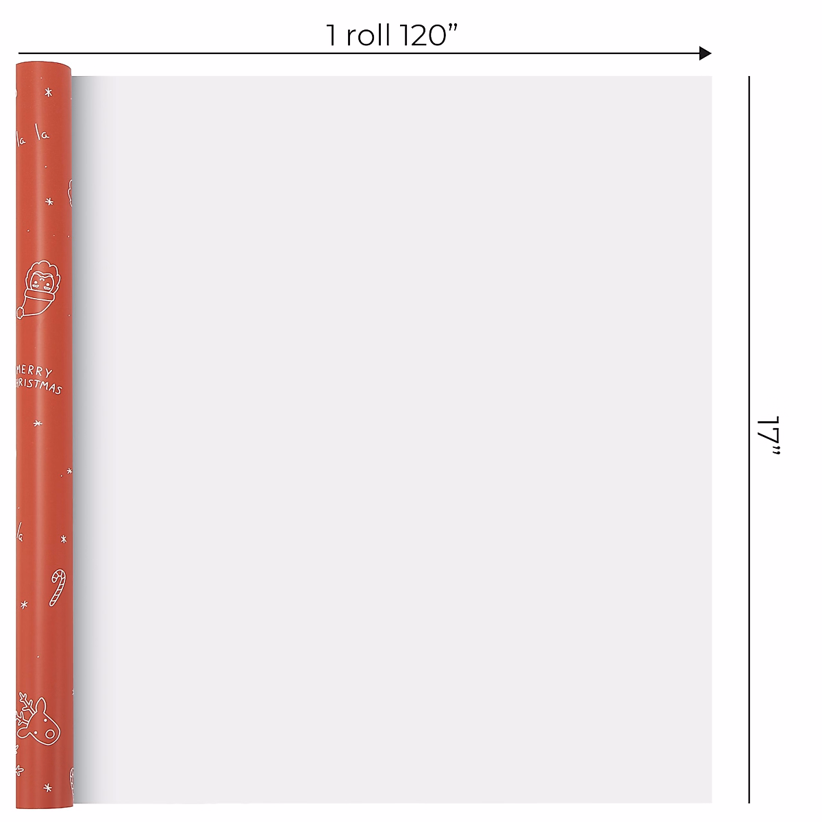 Beautiful Christmas Gift Wrapping Paper Rolls - Set of 3 Quality Paper Rolls With Cute Designs For Small & Medium Size Gifts - Add a Touch of Magic to Every Gift You Wrap - 17 in x 120 in Per Roll