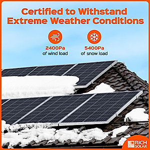 RICH SOLAR 150 Watt 12 Volt Monocrystalline Solar Panel High Efficiency Solar Module Charge Battery for RV Marine Boat Off Grid