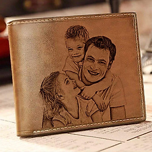 Mens Wallet Custom Wallets Personalized Photo Wallet For Men Customized Picture Wallet for Dad,Son Style 2 F