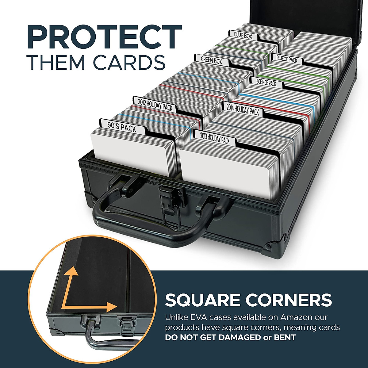 The Big Black Metal Box (PRO Edition) | Case Is Compatible With Magic The Gathering, MTG, All Standard Card Games (Game Not Included) | Includes 8 Dividers | Fits up to 2000 Loose Unsleeved Cards