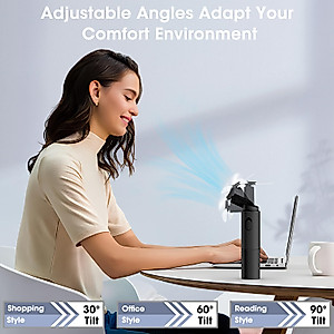 OLV Handheld Mini Fan Portable Rechargeable 3000mAh USB Battery Powered 22+Hrs Runtime Small Hand Held Fan Foldable Pocket Personal Fan Gifts for Women Girls Men Office,Travel,Outdoor - Black