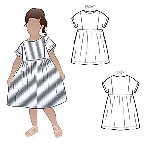 Style Arc Sewing Pattern - Lacey Kids Dress (Sizes 1-8)