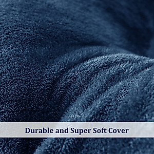 WhatsBedding Pregnancy Pillows for Sleeping,Memory Foam Filling U Shaped Pregnancy Pillows Full Body Pillow for Pregnancy with Velvet Cover (55 inches, Blue)