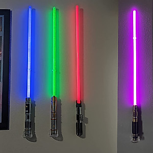 LEKUSHA Clear Lightsaber Wall Mount Display Stand Light Saber Holder Compatible for Any Lightsaber, Pack of 1