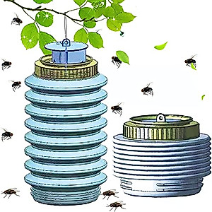 Outdoor Fly Trap Reusable Traps with Bait 2 Pack, Poison Free Fly Killer and Trap with Bait by iVenusTrap