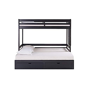 Jasper Twin to King Extending Day Bed with Bunk Bed and Storage Drawers, Espresso