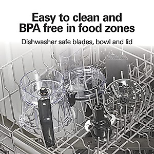 Hamilton Beach Stack & Snap 4-Cup Mini Food Processor & Vegetable Chopper, 250 Watts, for Slicing, Shredding, and Puree, Black (70510)