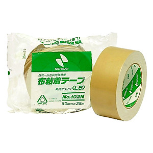 Nichiban 102N7-50 Cloth Tape, 2.0 inches (50 mm) x 86.5 ft (25 m) Roll, Ochre