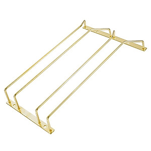 Dianoo 35.5cm Gold Wine Glass Rack, Under Cabinet Wine Glass Holder, Stemware Rack, Hanging Stemware Holder For Kitchen Bar, 2 Rows