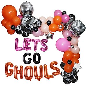 Halloween Bachelorette Balloons Arch Garland Kit, Lets Go Ghouls Halloween Balloon Arch with 22" 4D Disco Ball,Eyeball Balloons for Halloween Bachelorette Party,Spooky Good Time,Western Bridal Shower