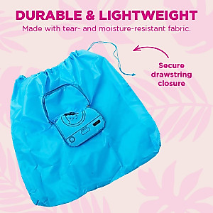 Miamica Soft Travel Laundry Bag with Zipper and Drawstring, Blue, 21” x 22” – Keep Your Dirty Clothes Separate and Your Suitcase Organized – Expandable, Durable, and Foldable Laundry Bag