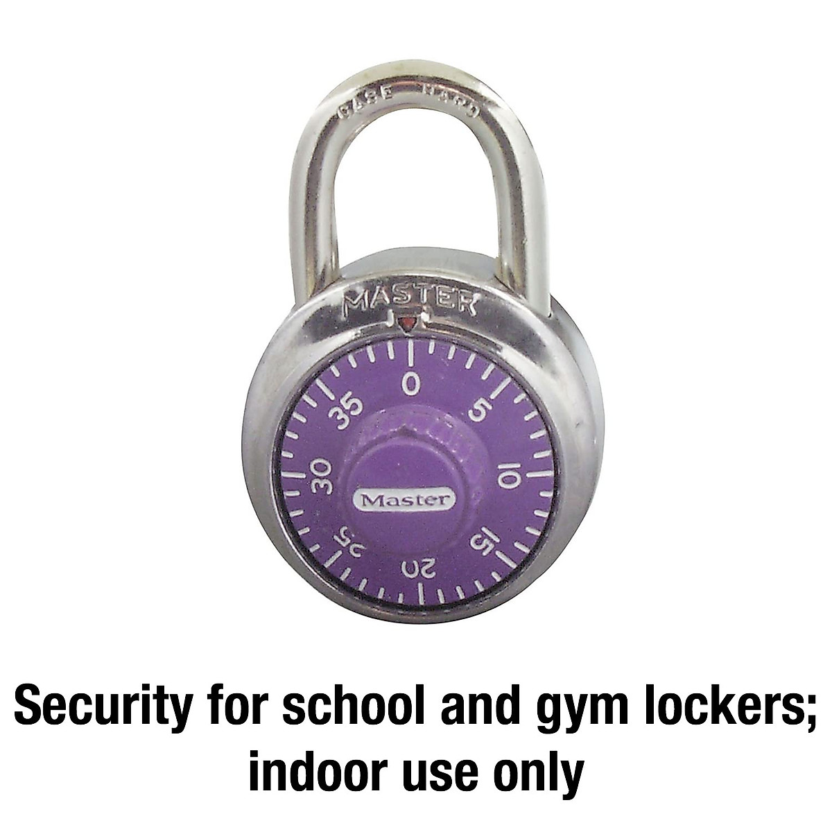 Master Lock Combination Locker Lock, Combination Padlock for Gym and School Lockers, Purple Dial Lock, 1514D