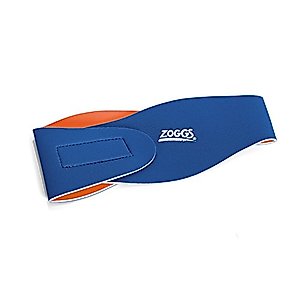 Zoggs Kids' Swimming Ear Band, Blue/Orange, Small/Medium
