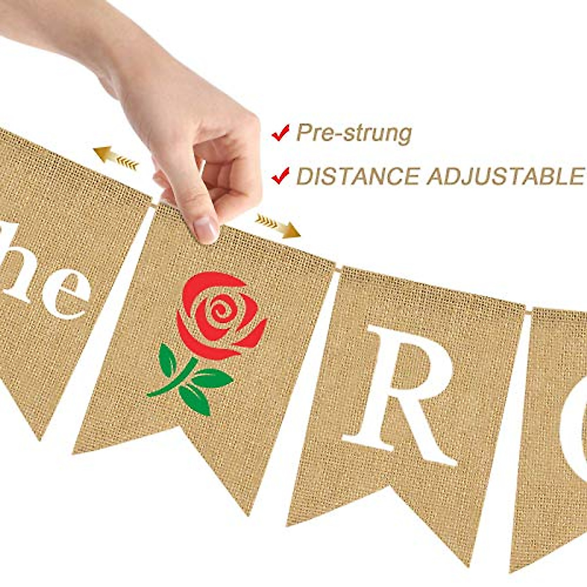 Pudodo Burlap Run for The Roses Banner Kentucky Derby Party Horse Race Fireplace Mantle Garland Decoration