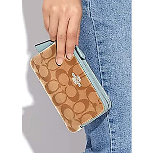 COACH Signature PVC Double Corner Zip