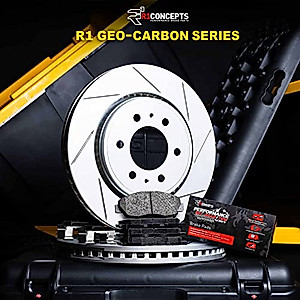 R1 Concepts Front Brakes and Rotors Kit |Front Brake Pads| Brake Rotors and Pads| Performance Off-Road/Tow Brake Pads and Rotors| Hardware Kit WLVH1-40058