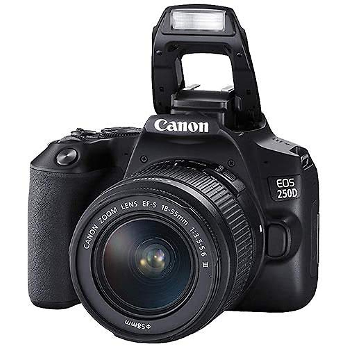 Canon EOS 250D / Rebel SL3 Kit with EF-S 18-55mm f/3.5-5.6 III Lens + Accessory Bundle + Model Electronics Cloth (Renewed)
