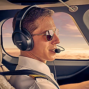 Bose A30 Aviation Headset, Noise Cancelling Pilot Headset with Adjustable ANR, Bluetooth and Lightweight Comfortable Design, Dual Plug, Black