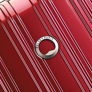 DELSEY PARIS Helium Aero Hardside Expandable Luggage with Spinner Wheels, Brick Red, Checked-Medium 25 Inch