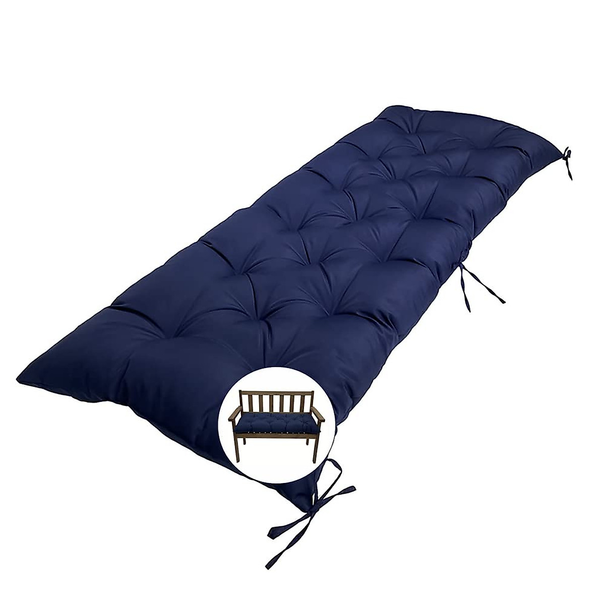 GHKWXUE Bench seat cushion40/''x20/''x3/''Waterproof Garden Patio Outdoor Cushions Settee Cushion/Swing Pads/Rocking Chair Cushion Thick pearl cotton filling for Furniture/blue, Blue 2