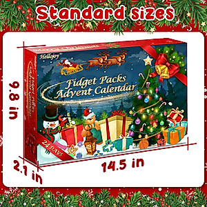 HelloJoy Christmas Pop Fidgets Advent Calendar 2024 for Boys Girls, 24 Days Countdown Calendar Push Pop Bubble Set Sensory Toys Pack for Kids Adult Teens, Xmas Party Favors Carnival Treasure Classroom Prizes