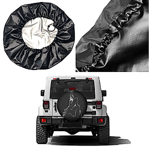 Foruidea Black 3D Wolf Spare Tire Cover Dust-Proof Wheel Tire Cover Fit Trailer, RV, SUV and Many Vehicle 16 Inch