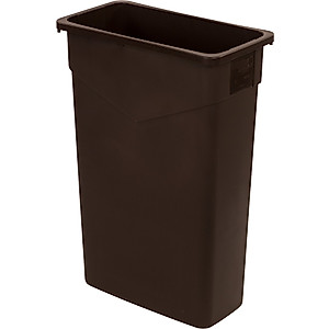 Carlisle FoodService Products 34202369 TrimLine Polyethylene Waste Container, 23 Gallon Capacity, 20" Length x 11" Width x 29.88" Height, Dark Brown (Case of 4)
