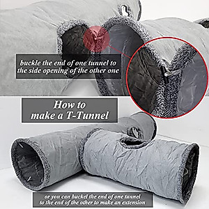 HeyKitten Collapsible 12" x 50" Crinkle Cat Play Tunnel, Hide-and-Seek Pet Toys for Indoor Kittens, Puppies & Bunnies, Large, Brown