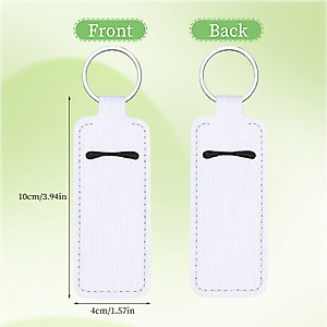 Wyleaves Premium Personalized Chapstick Holder Keychain, Custom Photo Text Chapstick Holder Keychains Lipstick Holder Neoprene Lipstick Keychain Holder, 1pcs