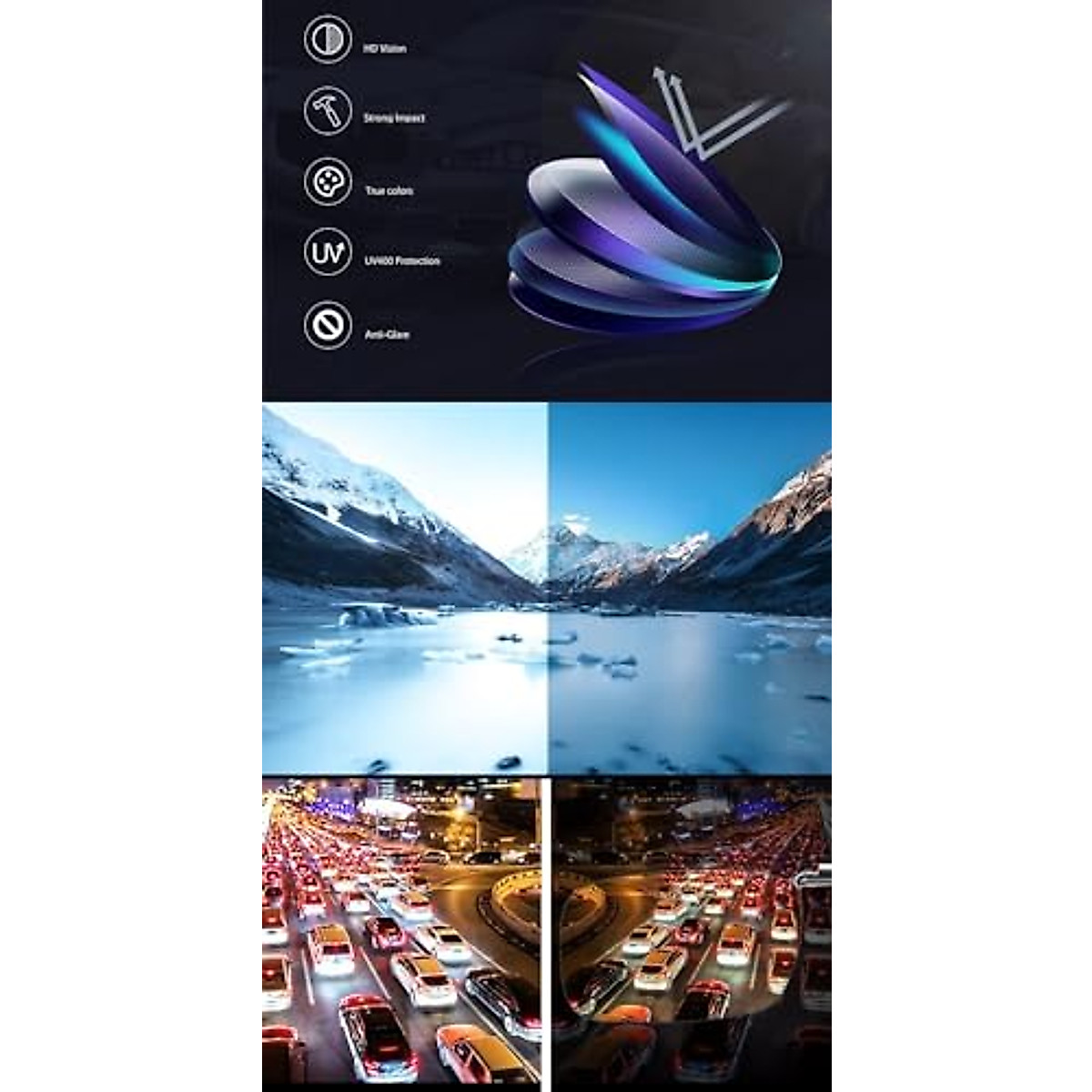 Unisex Clip-on Flip-up Polarized Sunglasses for Prescription Eyeglasses